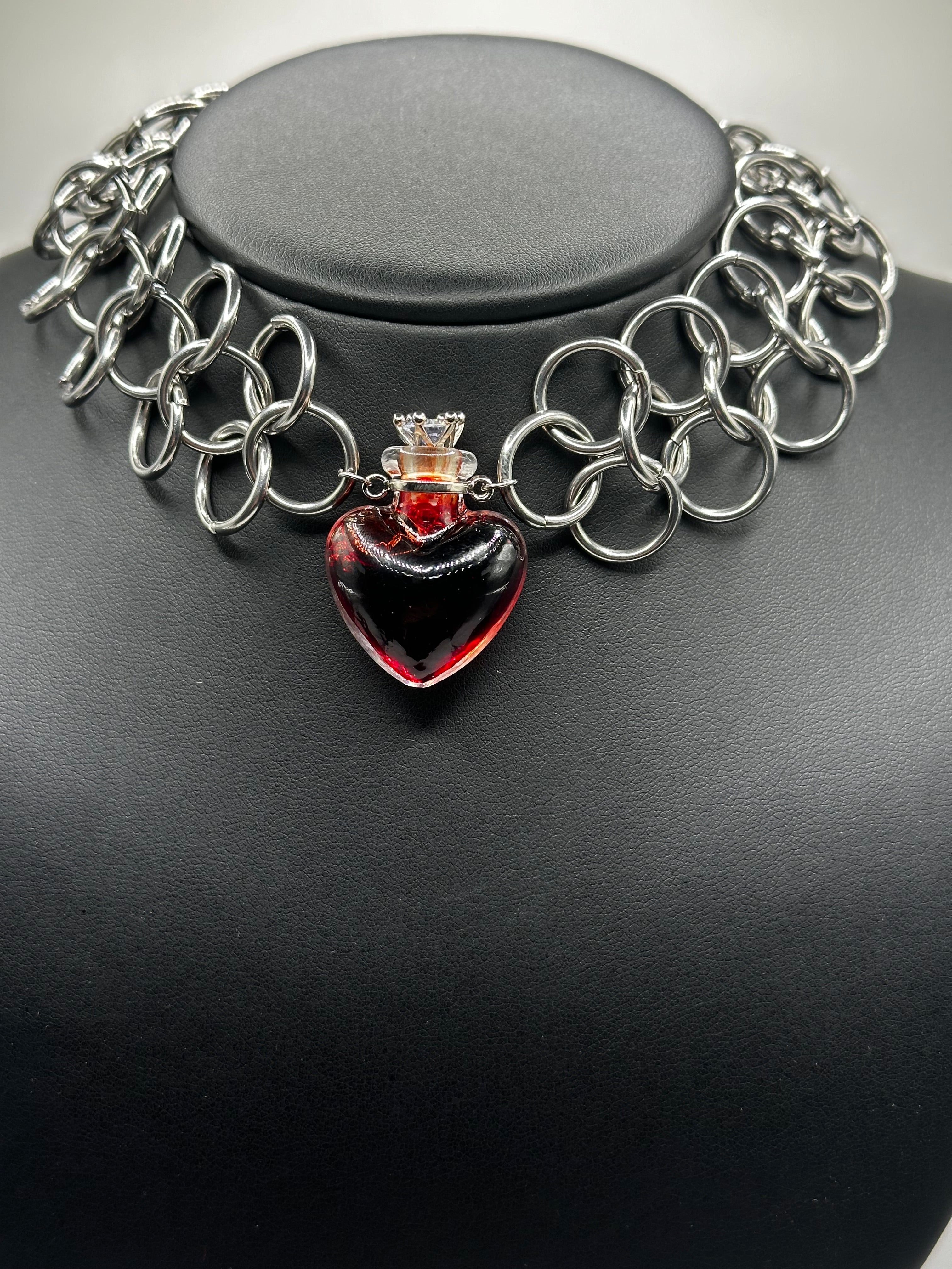 Heart vial necklace store